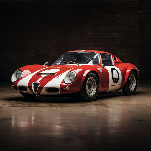 Classic 2-seater car with racing stripes – IMAGELLA