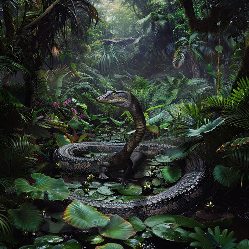 Titanoboa in a fantastical prehistoric forest – IMAGELLA