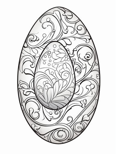 Free Easter egg coloring page with swizzle stick, magnified ...