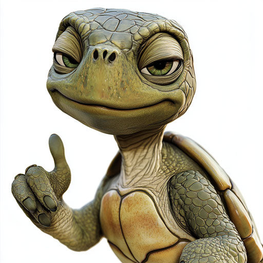 Humorous caricature of a sea turtle with human characteristics – IMAGELLA