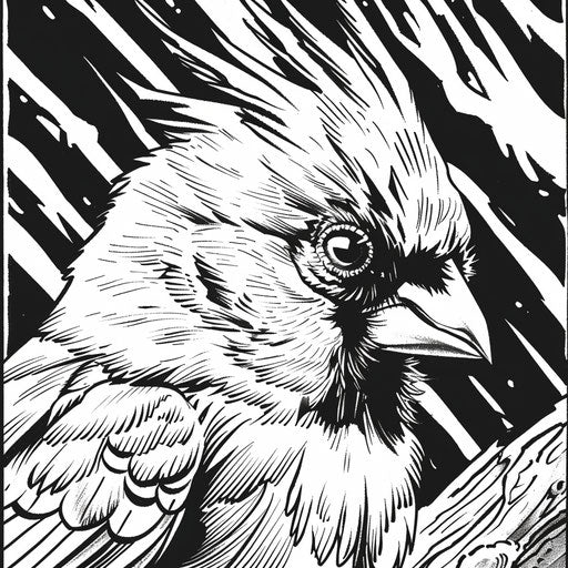 Comic book style cardinal adventure with bold lines – IMAGELLA
