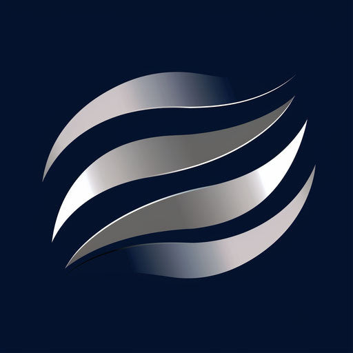 Corporate logo with sleek lines in navy blue and silver – IMAGELLA