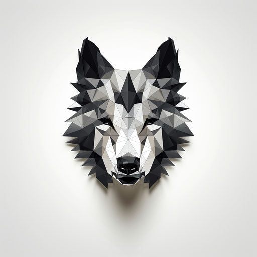 Geometric glass wire wolf head on white background – IMAGELLA