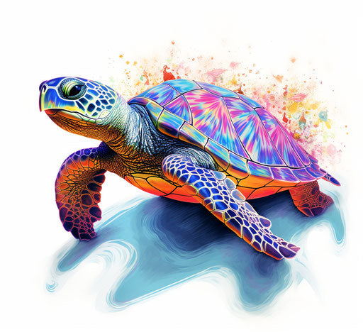 Colorful turtle drawing in artistic style – IMAGELLA