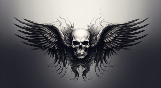 Symmetrical winged skull in a metalcore style – IMAGELLA