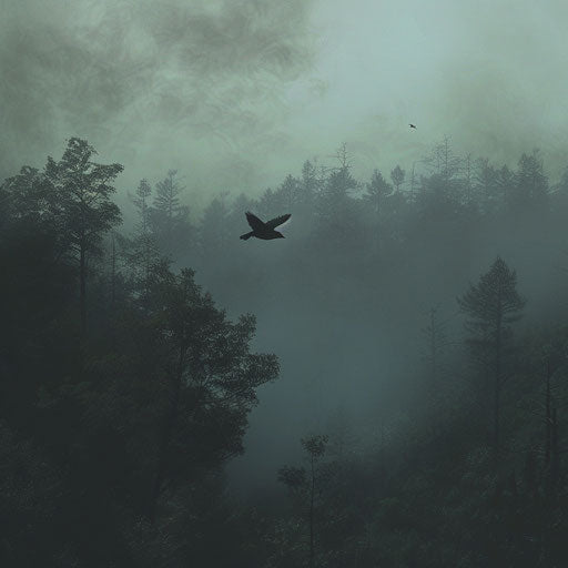 Creeper bird flying in misty forest – IMAGELLA