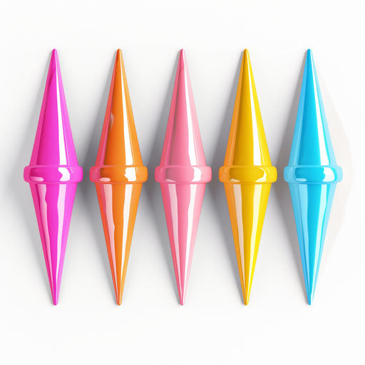 Realistic cone illustration on flat white background, bright colors ...