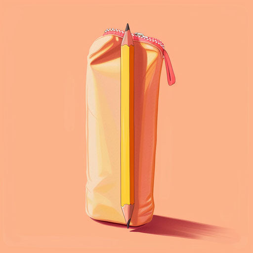 Realistic pencil case on flat peach background – IMAGELLA