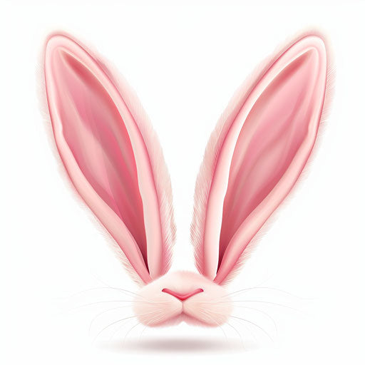 Realistic bunny ears on white background, dynamic colors – IMAGELLA