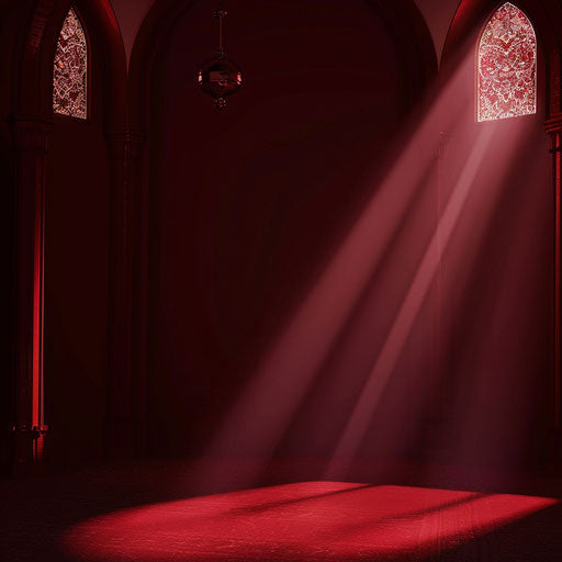 Flat deep maroon background with religious clip art in photo realism ...