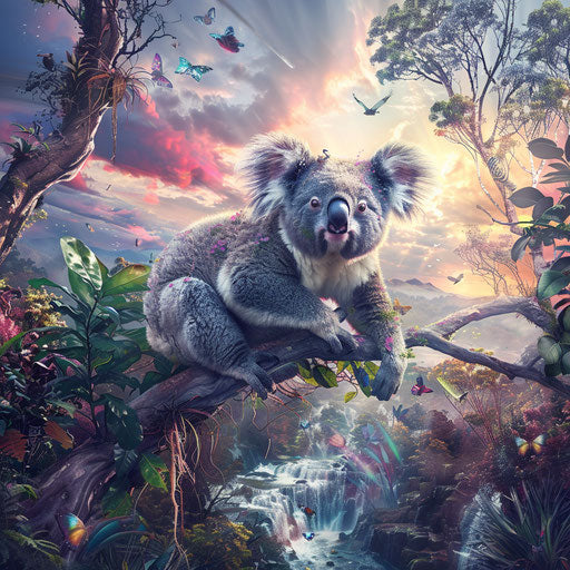 A koala in a dreamy and fantasy landscape – IMAGELLA