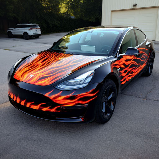 flame decal for Tesla model 3 – IMAGELLA
