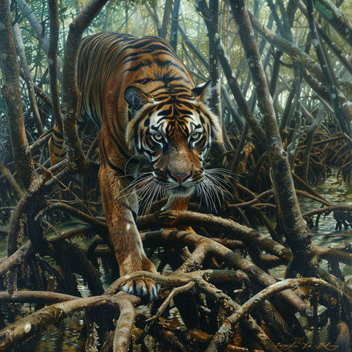 Sumatran tiger in intricate root system – IMAGELLA