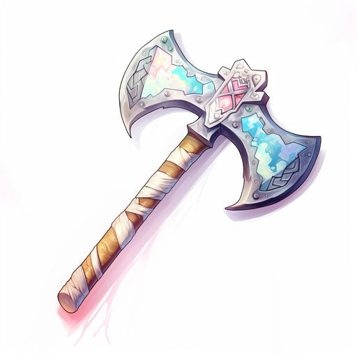 Illustration of axe in the style of Pastel Colors Art – IMAGELLA