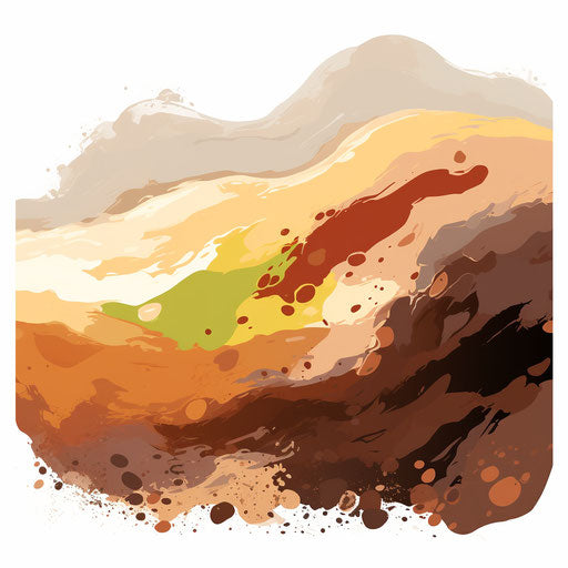 Soil artwork in the Impressionistic Art style, on white background ...