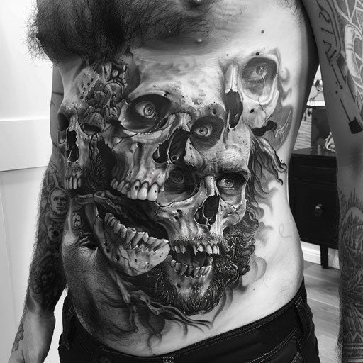 Raw and gritty stomach tattoos inspired by Glenn Fabry – IMAGELLA