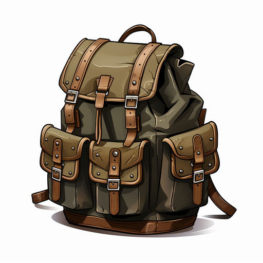 Backpack in the style of Chiaroscuro Art, on white background – IMAGELLA