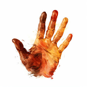 Handprint illustration in Oil painting style on white background – IMAGELLA