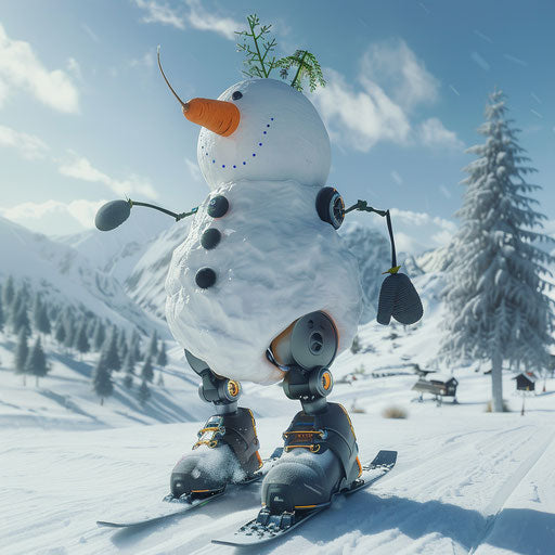 Dancing Robot Snowman at Ski Resort – IMAGELLA