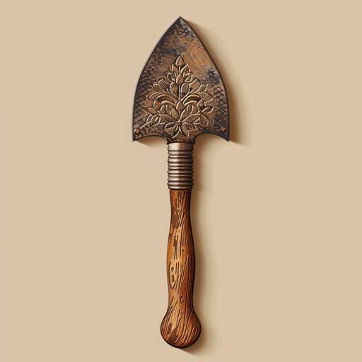 Realistic spade clipart on flat beige background, rustic appeal – IMAGELLA