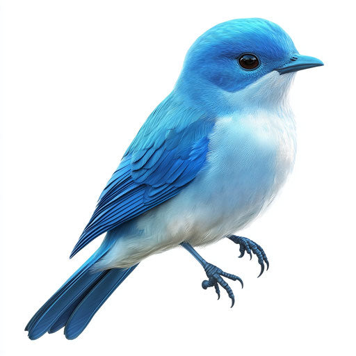 3D blue bird on flat white background – IMAGELLA
