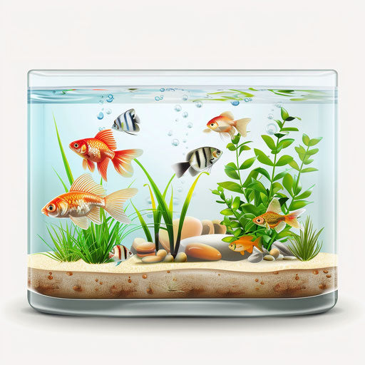 Realistic fish tank illustration with dynamic colors – IMAGELLA