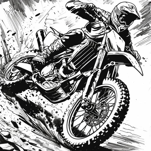 Dirt bike in a comic book action scene – IMAGELLA