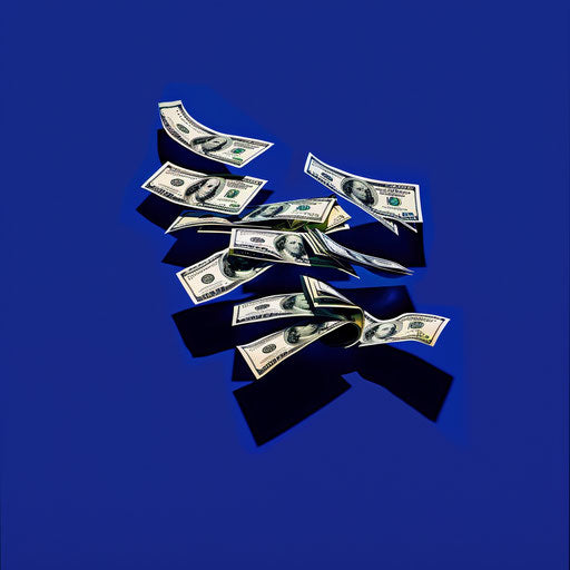 Realistic cash clipart shines on royal blue background – IMAGELLA