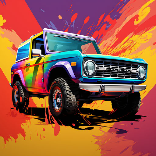 Classic Rainbow-colored Bronco Sport – IMAGELLA