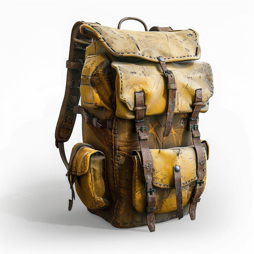 Realistic backpack illustration on white background, delicate textures ...