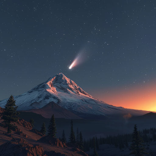 Mount. Hood Oregon Comet Neowise Photorealistic, high quality, hyper ...