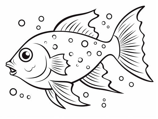Printable coloring page beautiful fish large fins – IMAGELLA