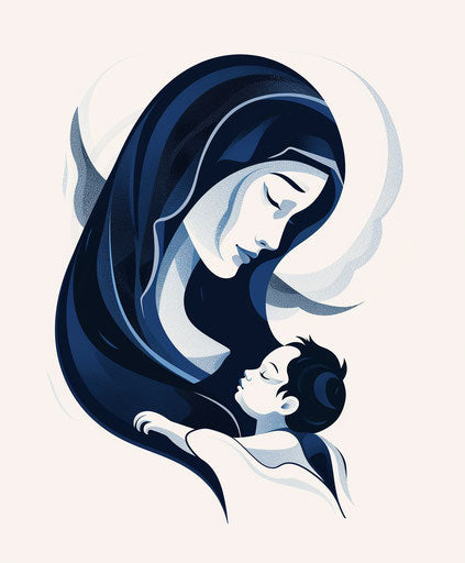 Blue hugs logo, emotive figurative style, flat illustrations – IMAGELLA