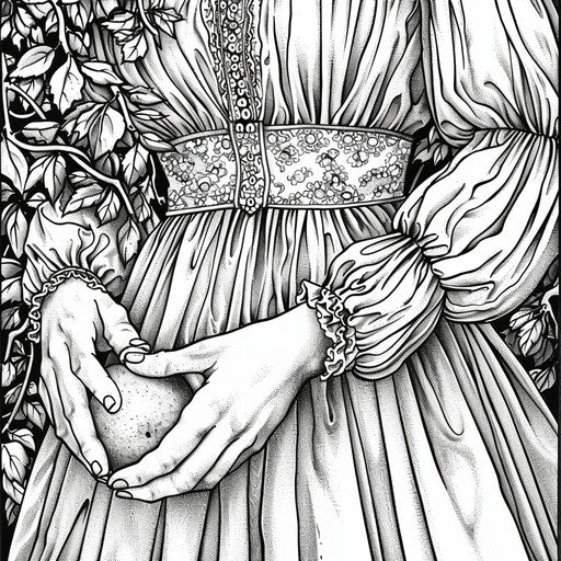 Forbidden fruit in Eve's hand. Coloring book page – IMAGELLA