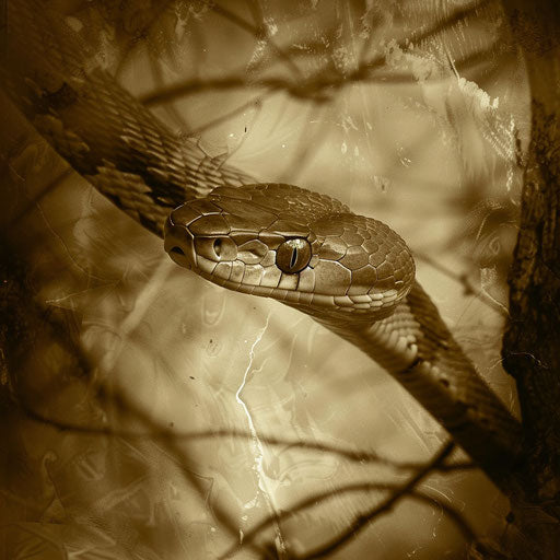 Black mamba snake in an ethereal sepia scene – IMAGELLA