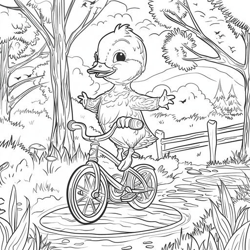 A comical duck on a unicycle in a park – IMAGELLA