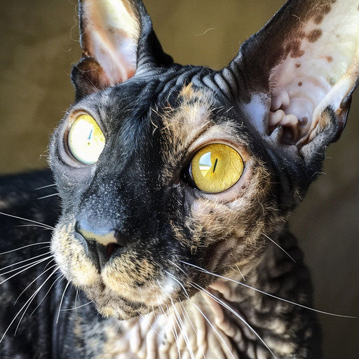 Closeup of cornish rex cat's face – IMAGELLA