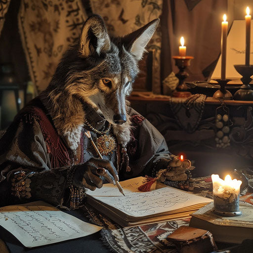 A coyote master calligrapher creates beautiful scripts by candlelight ...