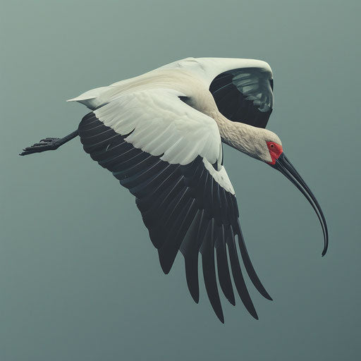 Dynamic flying ibis in the style of Will Burrard-Lucas – IMAGELLA