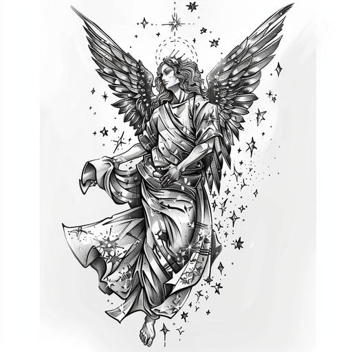 Celestial guardian angel with stars and cosmic elements – IMAGELLA