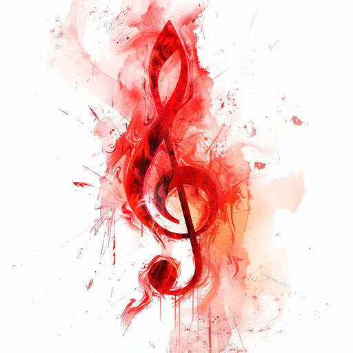 Fiery red treble clef on white background – IMAGELLA