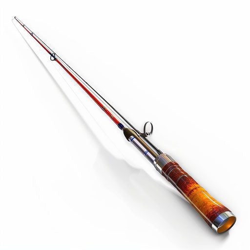Realistic fishing rod with dynamic shadows on white background – IMAGELLA