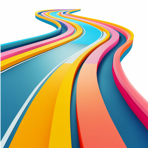 Realistic path on flat white background, vibrant hues – IMAGELLA