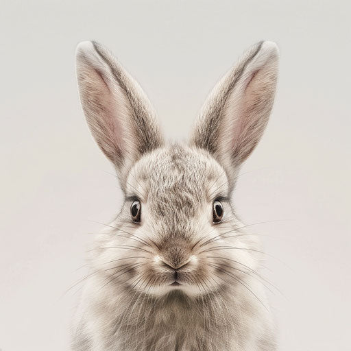 Realistic bunny illustration on flat white background – IMAGELLA