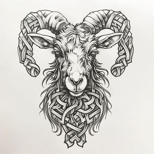 Celtic knot goat tattoo design on white background – IMAGELLA