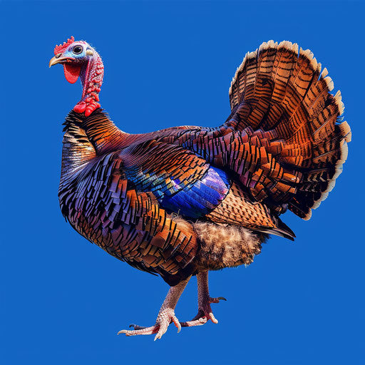 Realistic turkey clipart shines on royal blue background – IMAGELLA