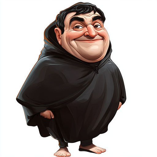 Caricatura humorística de un clipart de caricatura de Tomás de Aquino con características ...