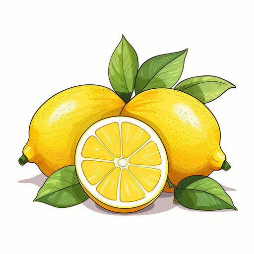 Lemon drawing in the style of Chiaroscuro Art, on white background ...