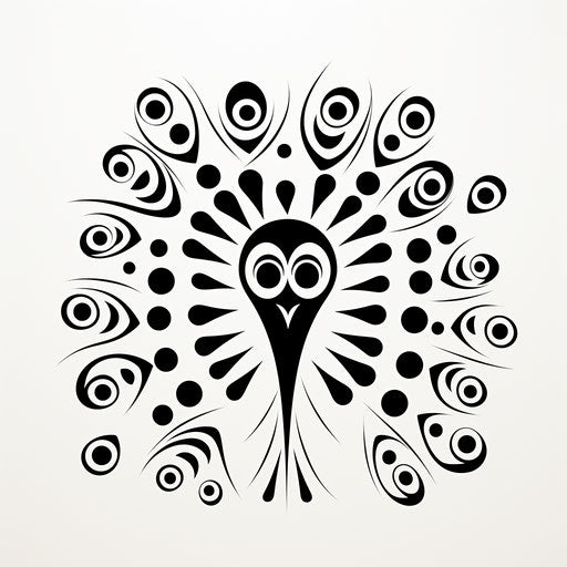 Smiling peacock slice in child's drawing style – IMAGELLA