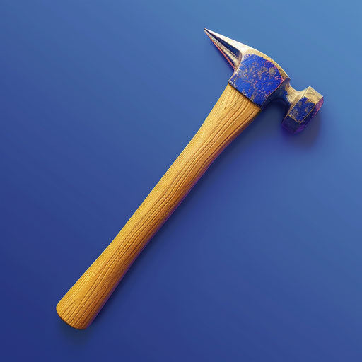 Vibrant realistic hammer on flat royal blue background – IMAGELLA